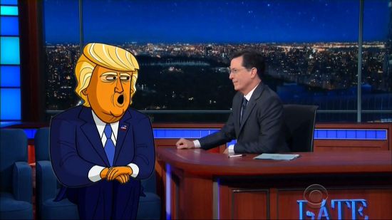 Cartoon Donald Trump Returns To Stephen Colbert's Show | Crooks and Liars