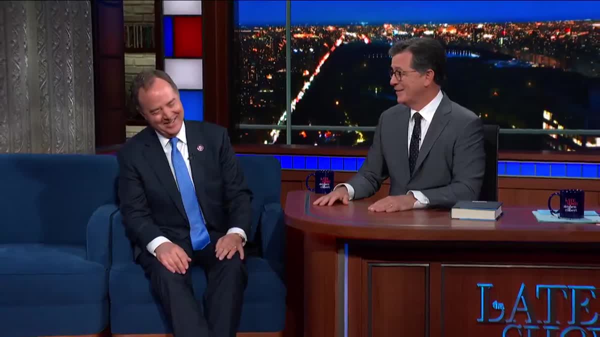 Stephen Colbert Explains Real Pee Tape Story To Adam Schiff | Crooks ...