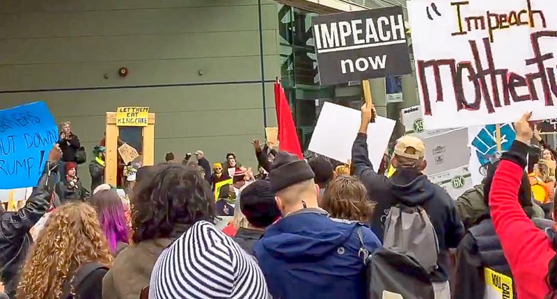 'Lock Him Up!' Protesters Greet Trump Ahead Of His Speech In New ...