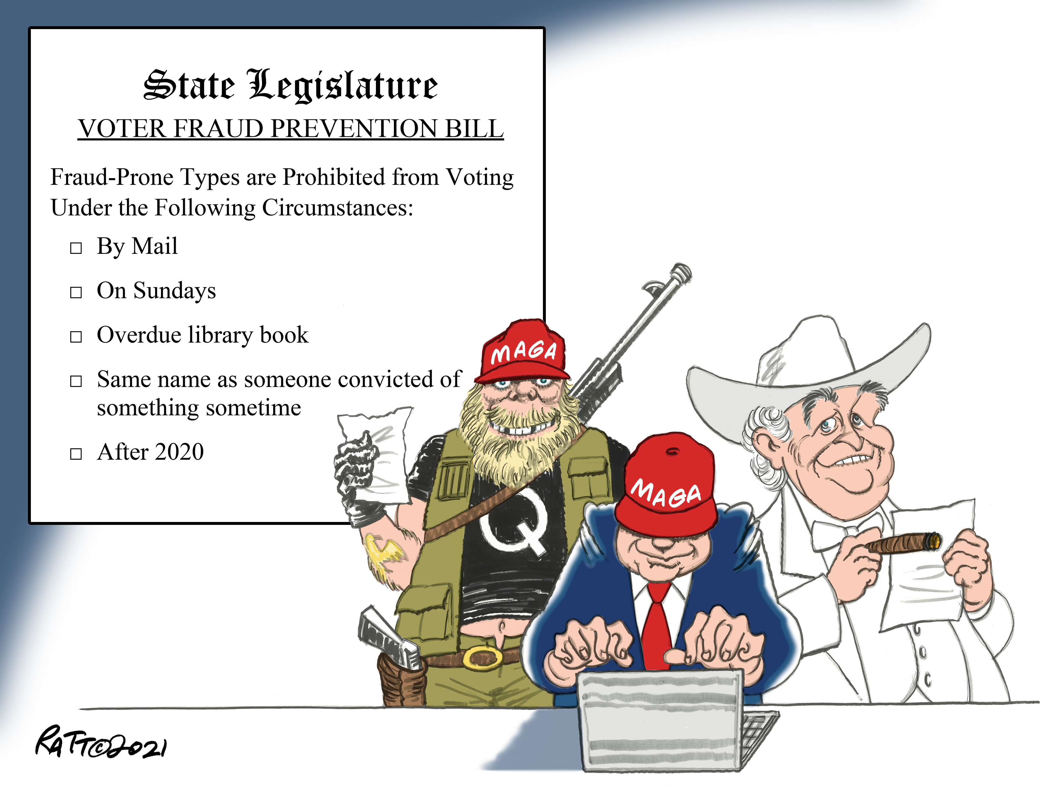 CARTOON: State 'Anti-Fraud' Legislation | Crooks and Liars